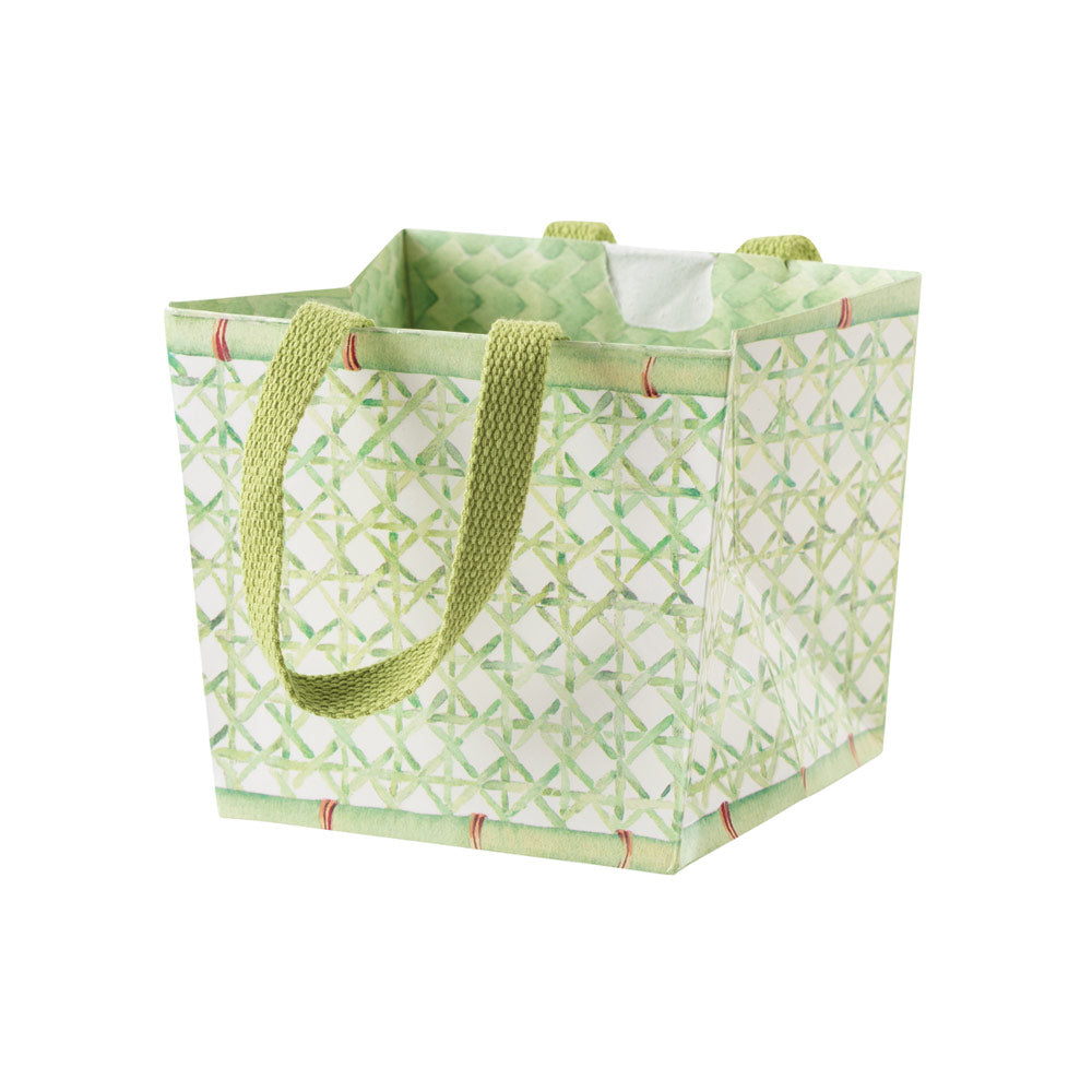 Trellis Small Cachepot Gift Bag 6" x 5" x 4 3/4" – Caspari UK