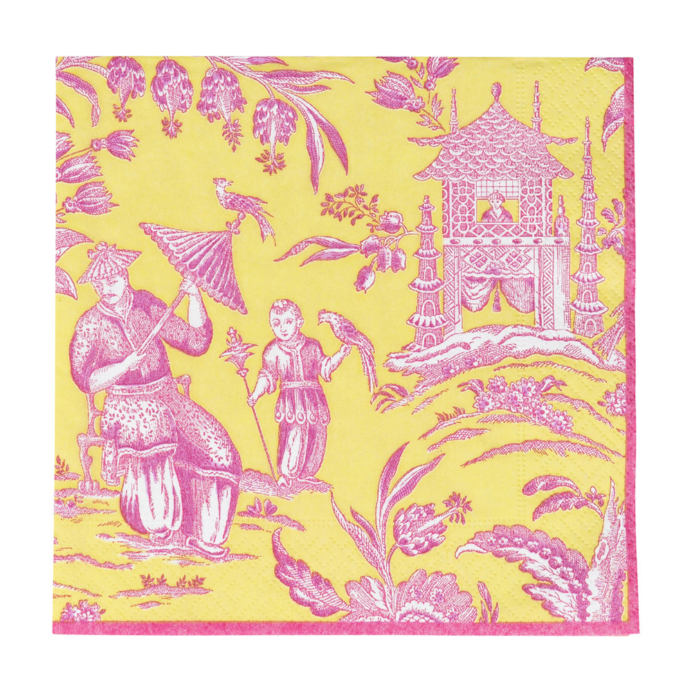 Silk Road Toile Chartreuse Luncheon Napkins - 20 Per Package – Caspari UK