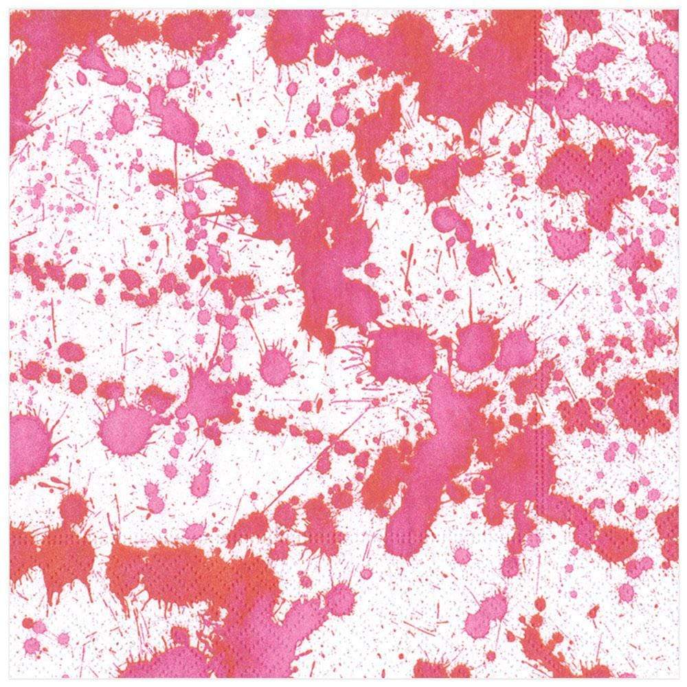 Caspari Splatterware Paper Dinner Napkins in Pink - 20 Per Package ...