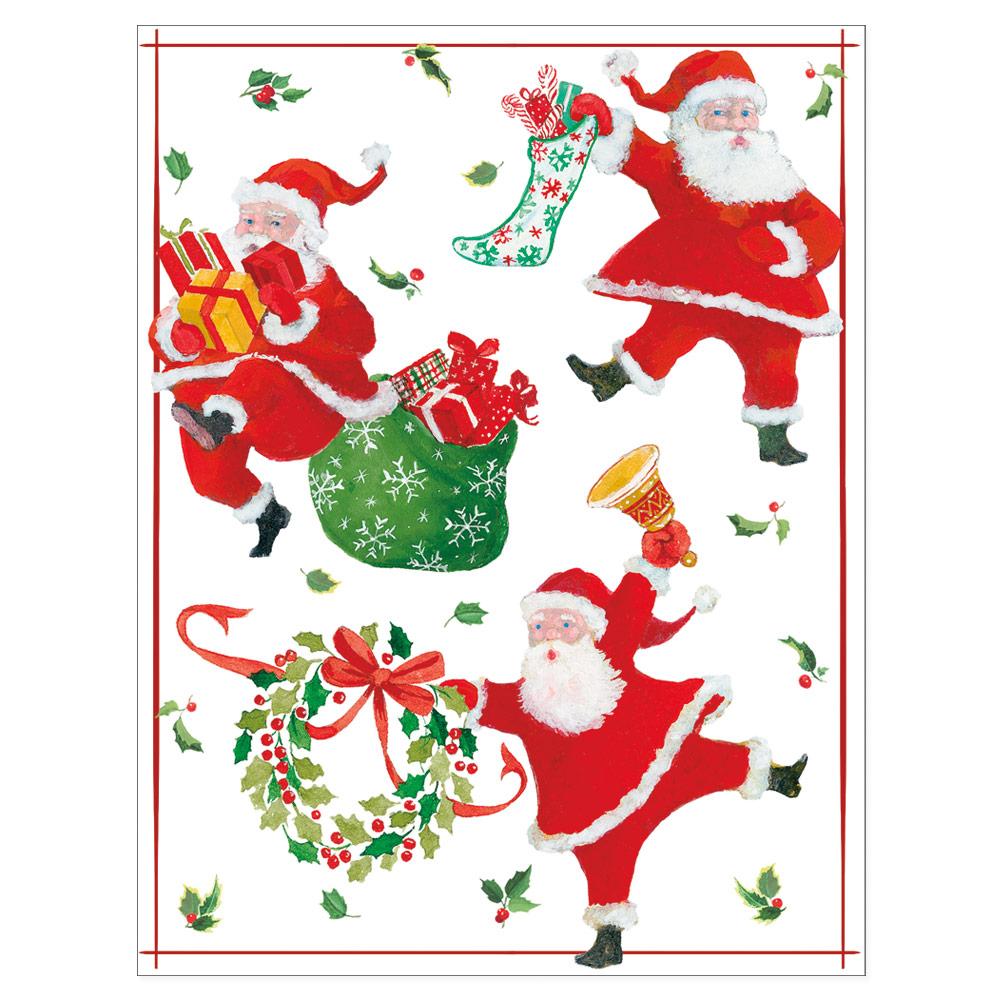 Dancing Santas Christmas Cards in Cello Pack - 5 Cards & 5 Envelopes ...